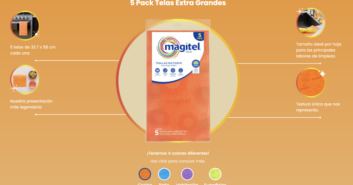 5 Pack Telas Extra Grandes - Magitel®